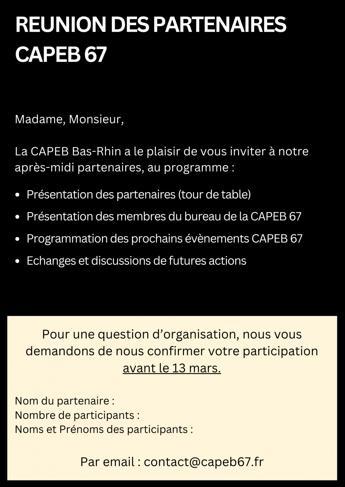 REUNION PARTENAIRE CAPEB 67 ・ CAPEB